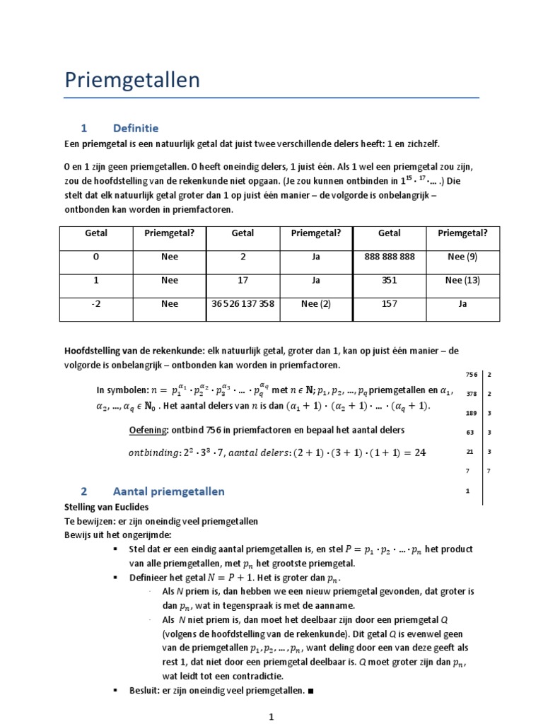 Leerkrachtversie Van Werkblad Priemgetallen | PDF