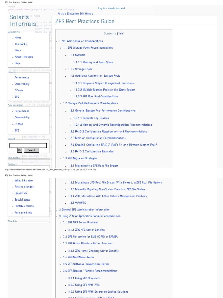 ZFS Best Practices Guide - Siwiki | PDF | File System | Computer Data ... ZFS Best Practices Guide - Siwiki | PDF | File System | Computer Data ...