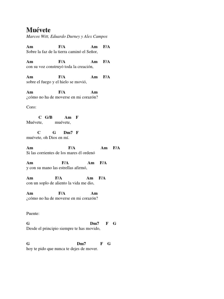 Muévete en mí - Letra y acordes | PDF