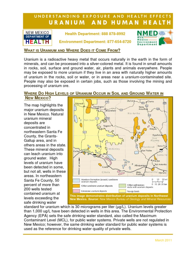 Uranium Sources and Health Risks in NM | PDF | Uranium | Drinking Water