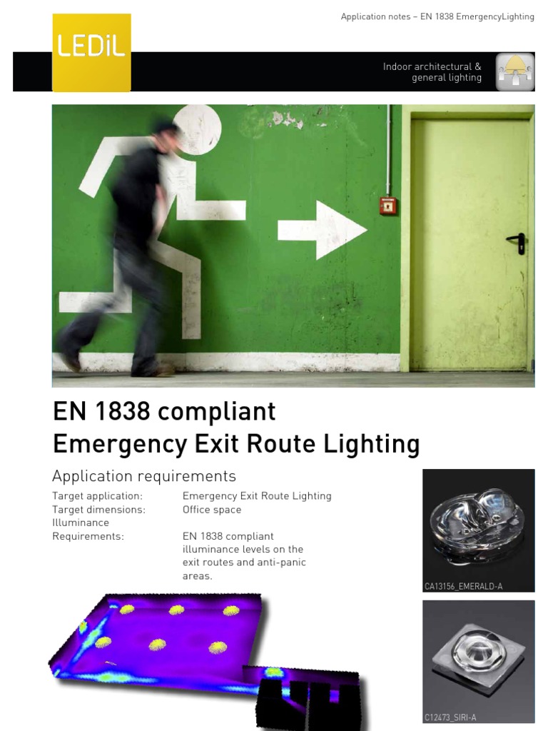 Appnote En1838 Emergency Exit Route Lighting | PDF | Lighting | Optics
