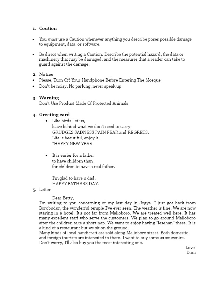 Contoh Text Pendek Bahasa Inggris | PDF