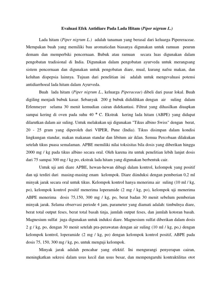 Aqueous Lada Hitam Ekstrak | PDF