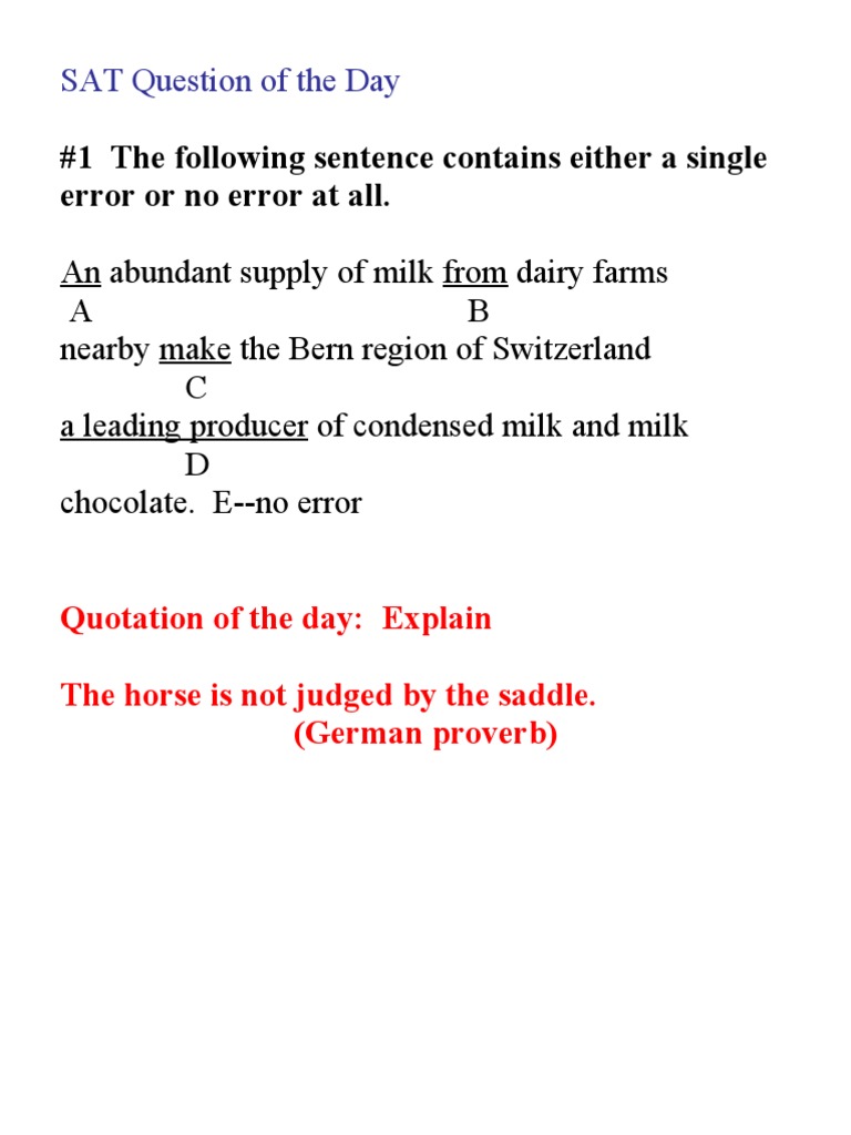 SAT Questions | PDF | Grammatical Number | Plural