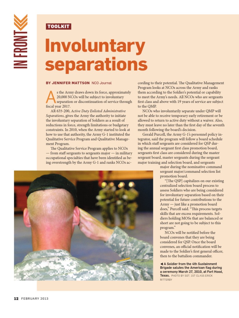 Involuntary Separations | PDF | Non Commissioned Officer | Sergeant
