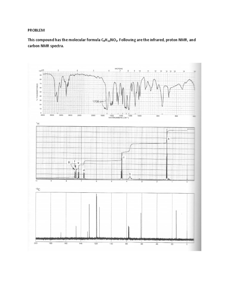Infrared & NMR Analysis of C9H11NO2 and C5H7NO2 | PDF