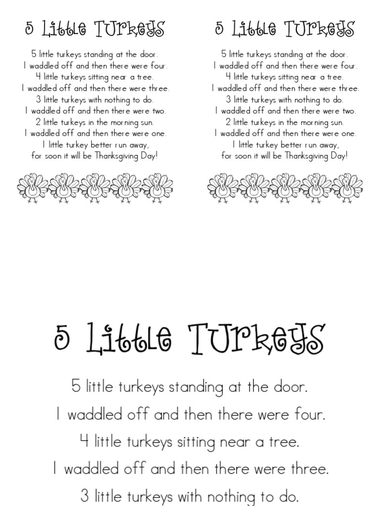 Five Little Turkeys Countdown | PDF