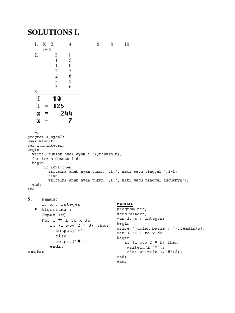 Pascal Programming Examples and Solutions | PDF | Teaching Methods & Materials | Technology ...