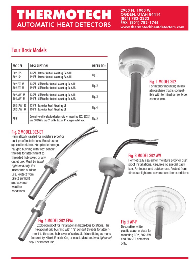 Thermotech 302 Series Heat Detectors | PDF | Shell (Projectile ...