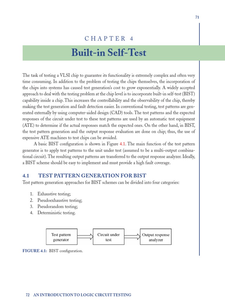 Built-In Self-Test: 4.1 Test Pattern Generation For Bist | PDF | Matrix ...