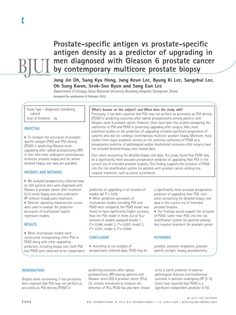 PSAvs Psad | PDF | Prostate Cancer | Prostate Specific Antigen