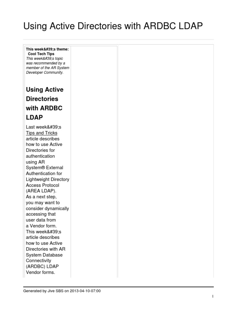 Using Active Directories With ARDBC Ldap | PDF | Active Directory | Transport Layer Security