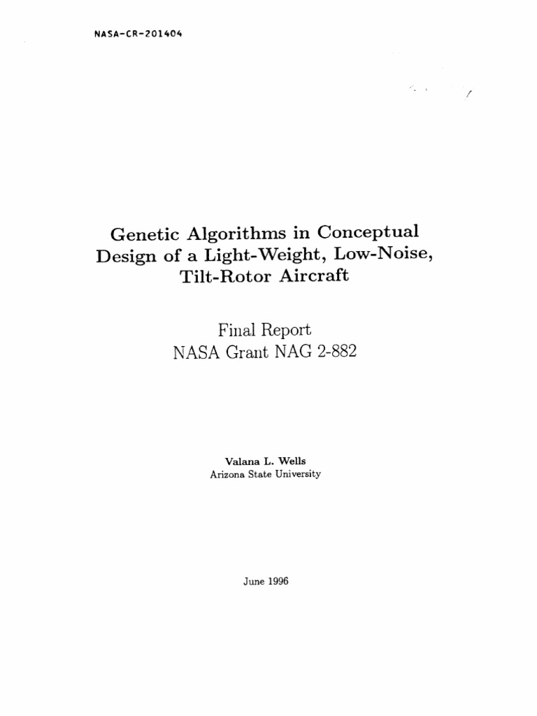 Genetic Algoritms On Conceptual Design Of A Tilt Rotor Aircraft Download Free Pdf Genetic