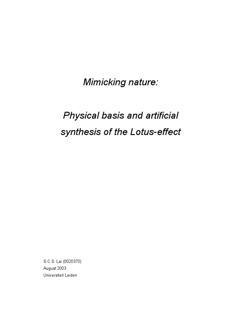 Lotus Effect | PDF | Wetting | Hydrophobe