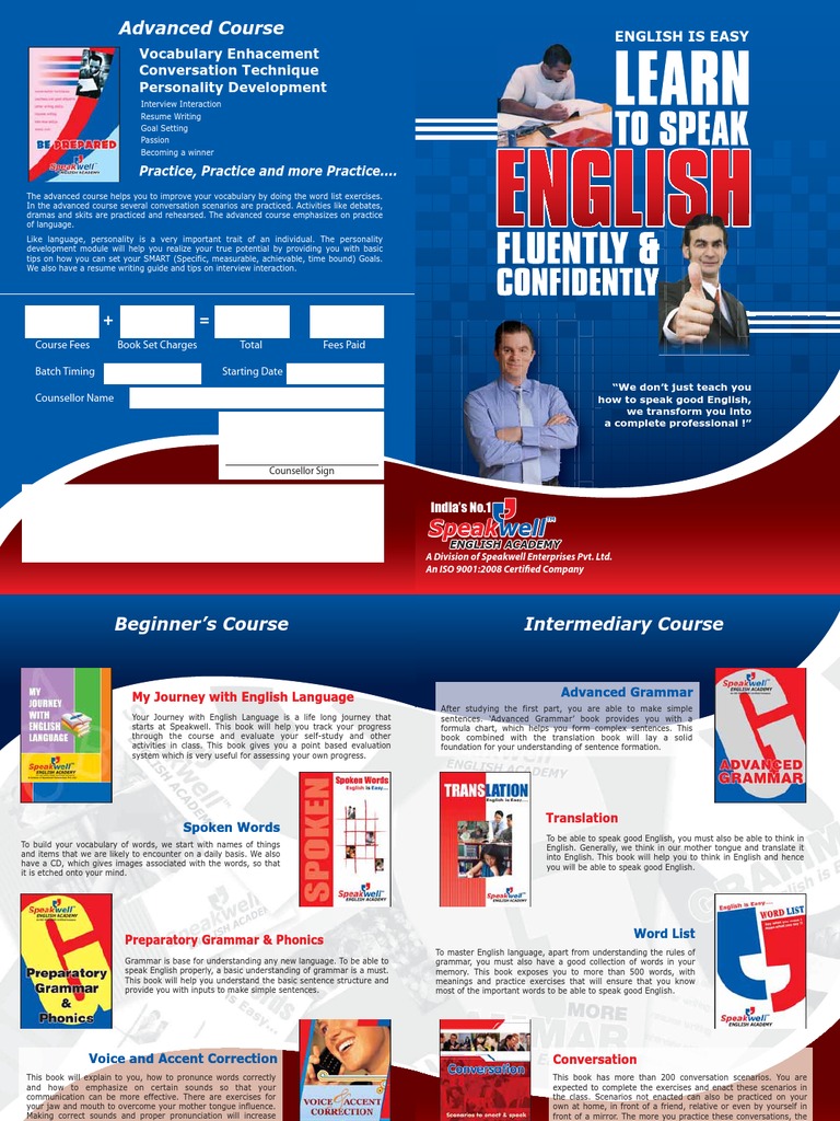 Speakwell Brochure PDF | PDF | English Language | Vocabulary