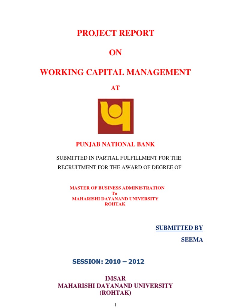 Project Report ON Working Capital Management | PDF | Working Capital ...