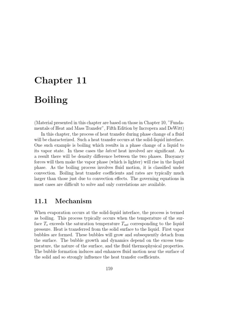 Boiling: 11.1 Mechanism | PDF | Boiling | Heat Transfer