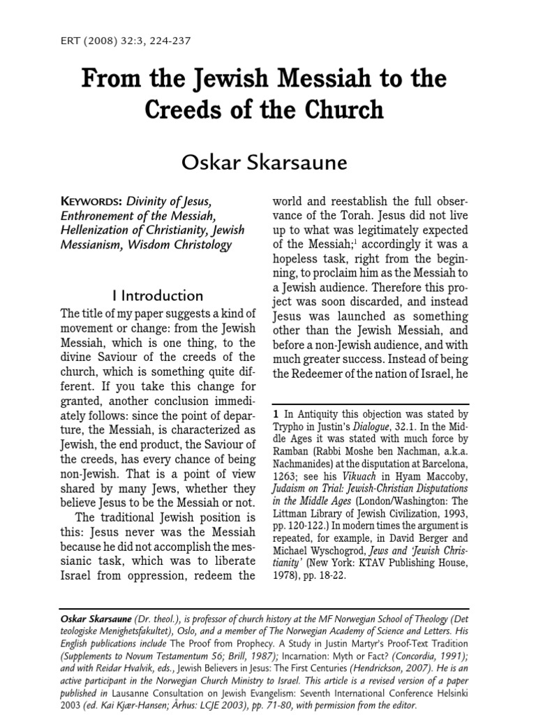 From Jewish Messiah To Creeds of The Church | PDF | Messiah | Jesus