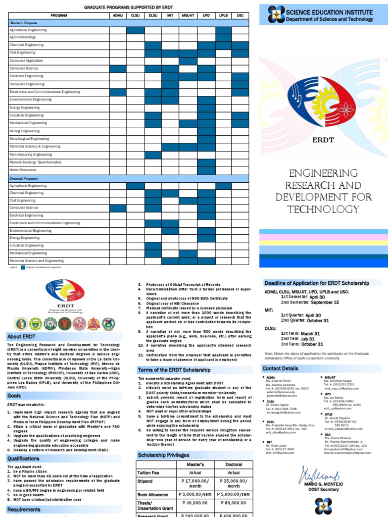 2013 ERDT Brochure | PDF | Graduate School | Engineering