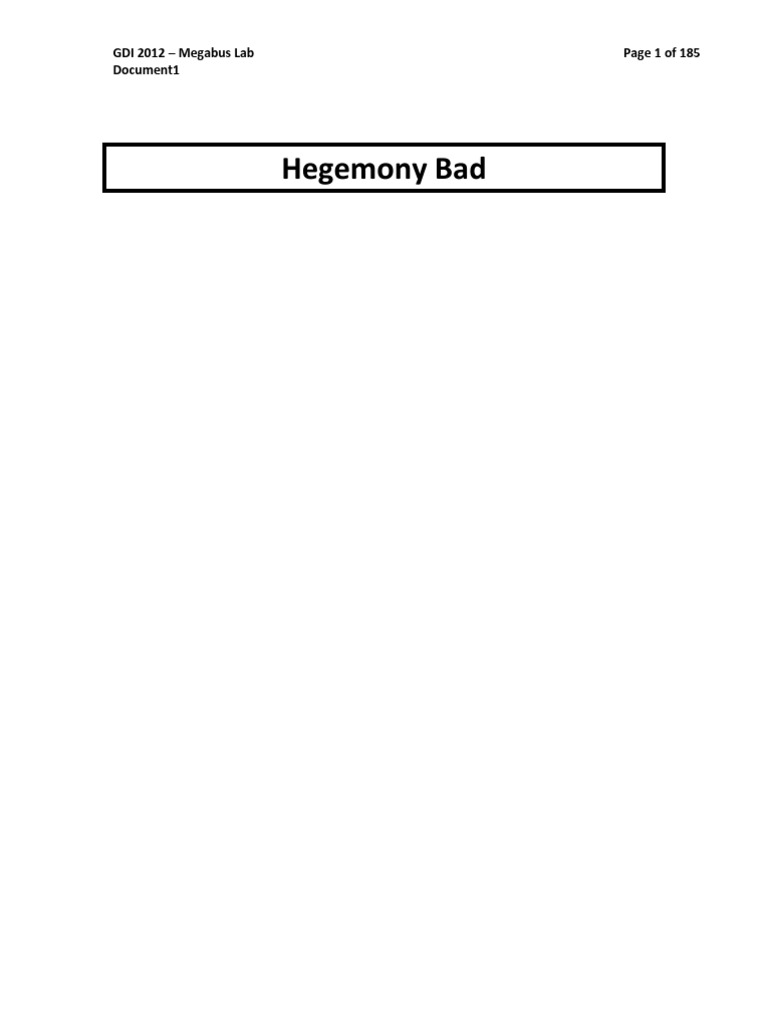 GDI 12 Hegemony Core Master File Megabus | PDF | Polarity ...