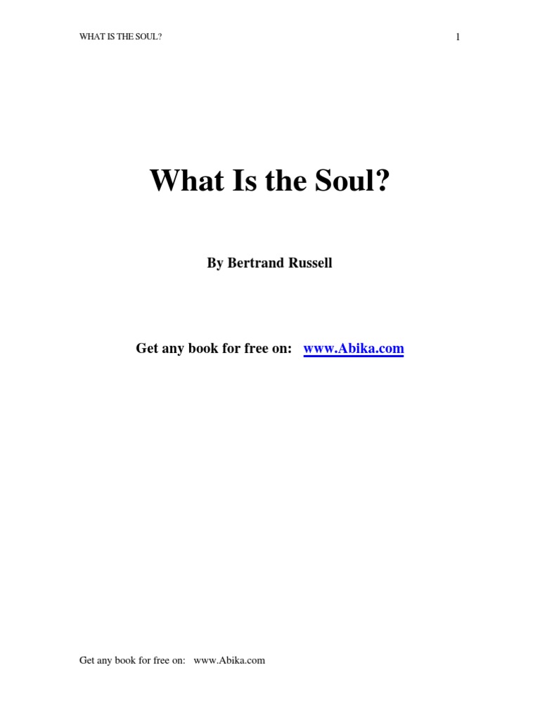 What Is A Soul | PDF | Materialism | Mind