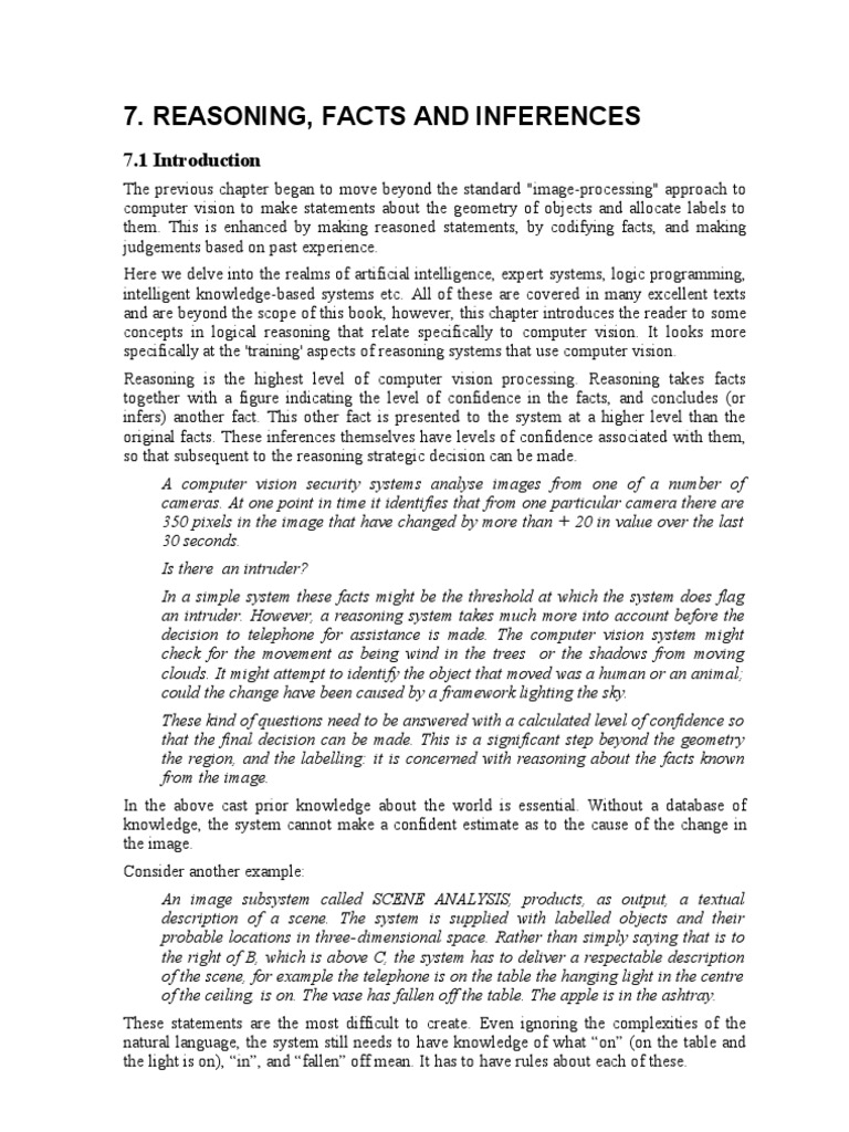 Reasoning, Facts and Inferences | PDF | Array Data Type | Confidence ...