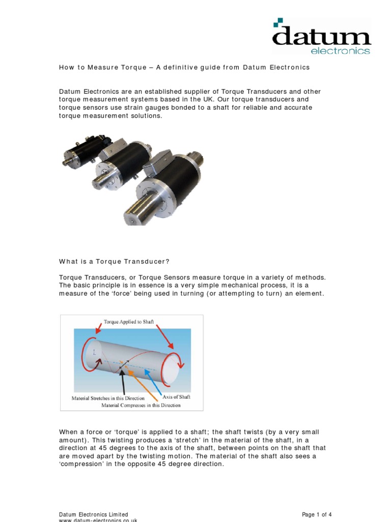Torque Measurement Guide | PDF