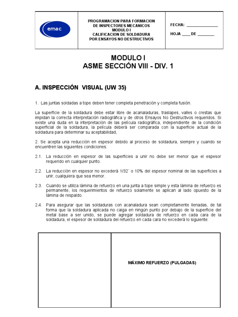 Calificación de Soldadura ASME UW-35 | PDF | Pruebas no destructivas ...