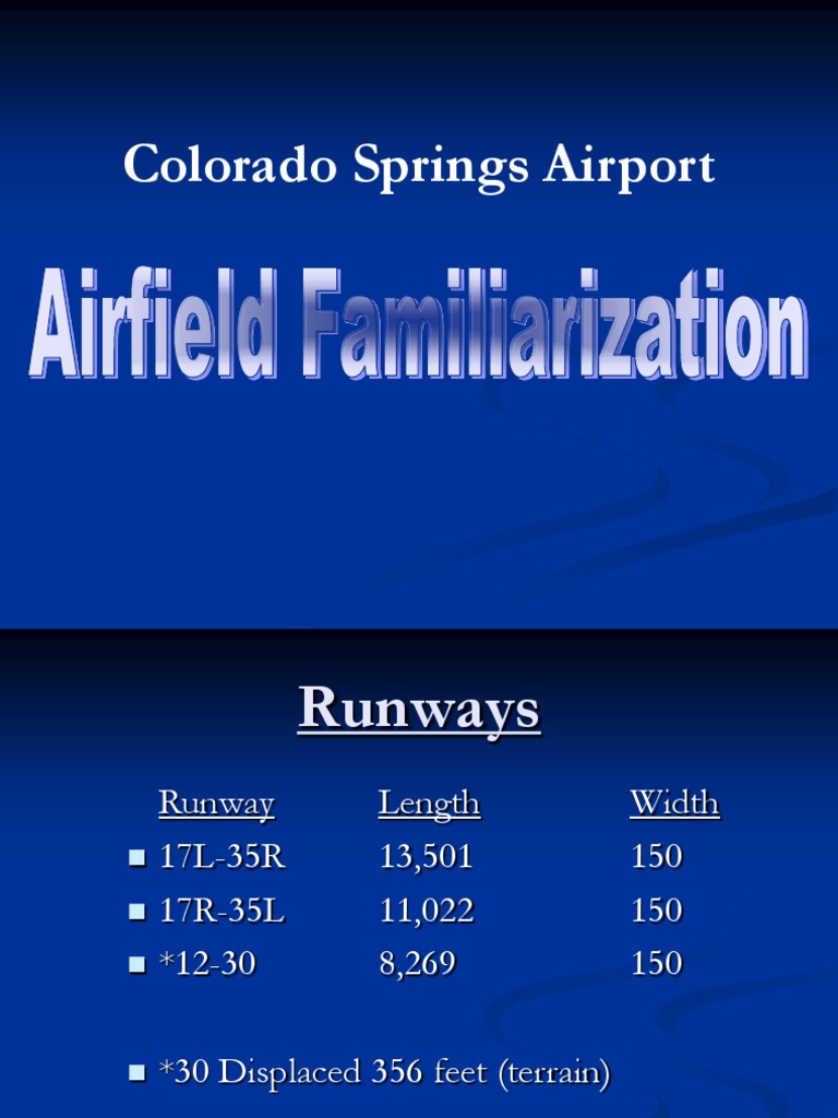 KCOS Airfield Orientation | PDF | Airport | Runway