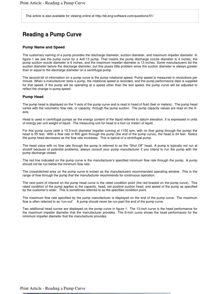 Reading A Pump Curve: Pump Name and Speed | PDF | Pump | Gases