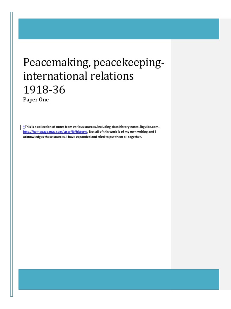 IB History Paper One Revision For May 2012 | Download Free PDF | World ...