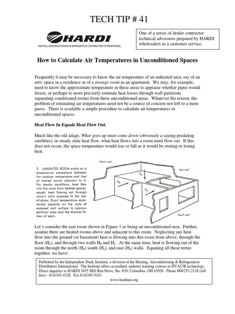 Calculating Air Temperature in Unconditioned Spaces | PDF | Heat ...