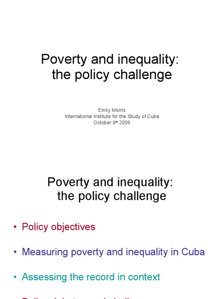 Measuring Poverty in Cuba | Economic Inequality | Class & Inequality