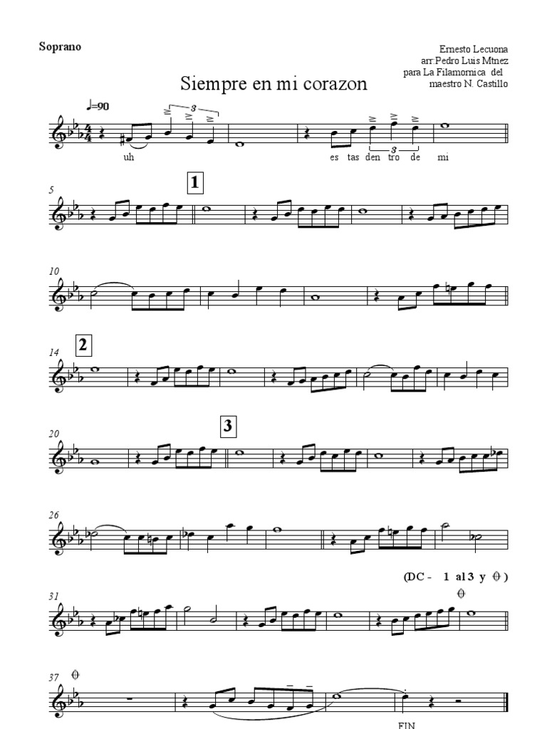 Estas en Mi Corazon - Ernesto Lecuona | PDF | Arte