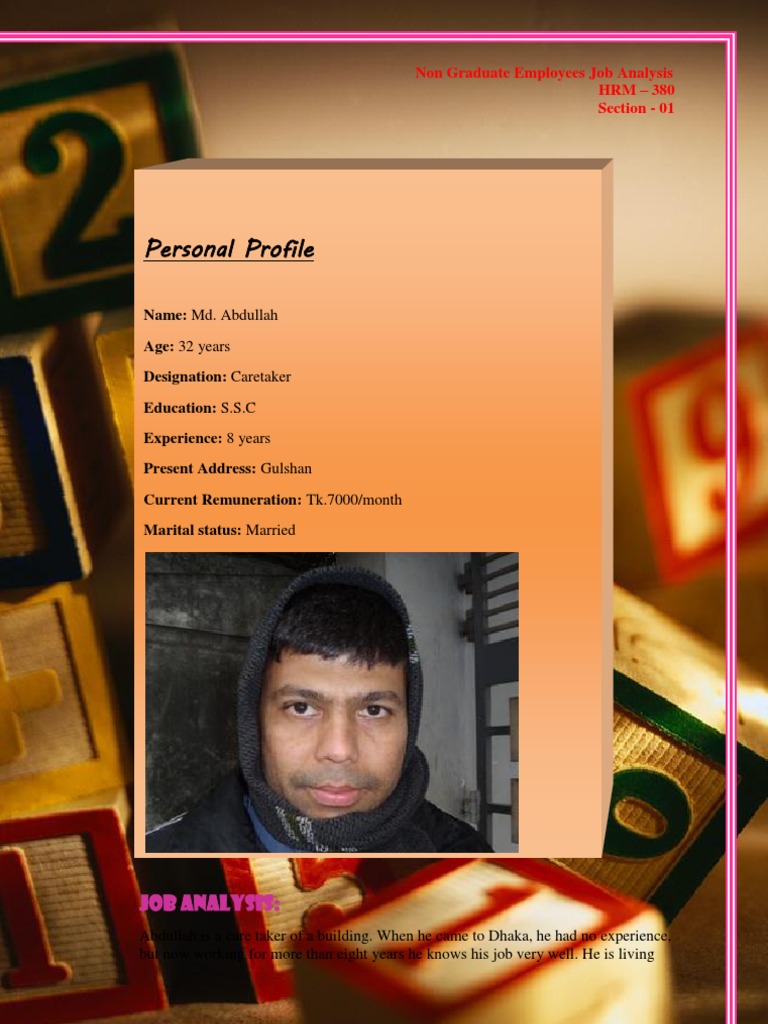 Job Analysis of Non-Graduate Employees | PDF | Salary | Interpersonal ...