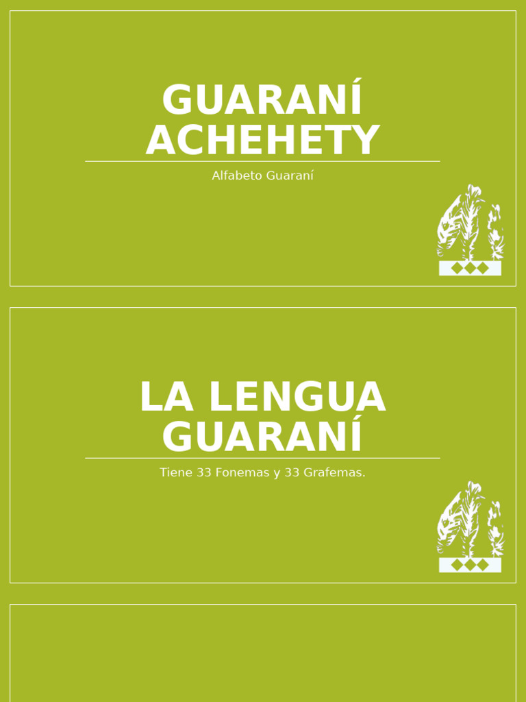 Guaraní Achehety | Alfabeto | Texto