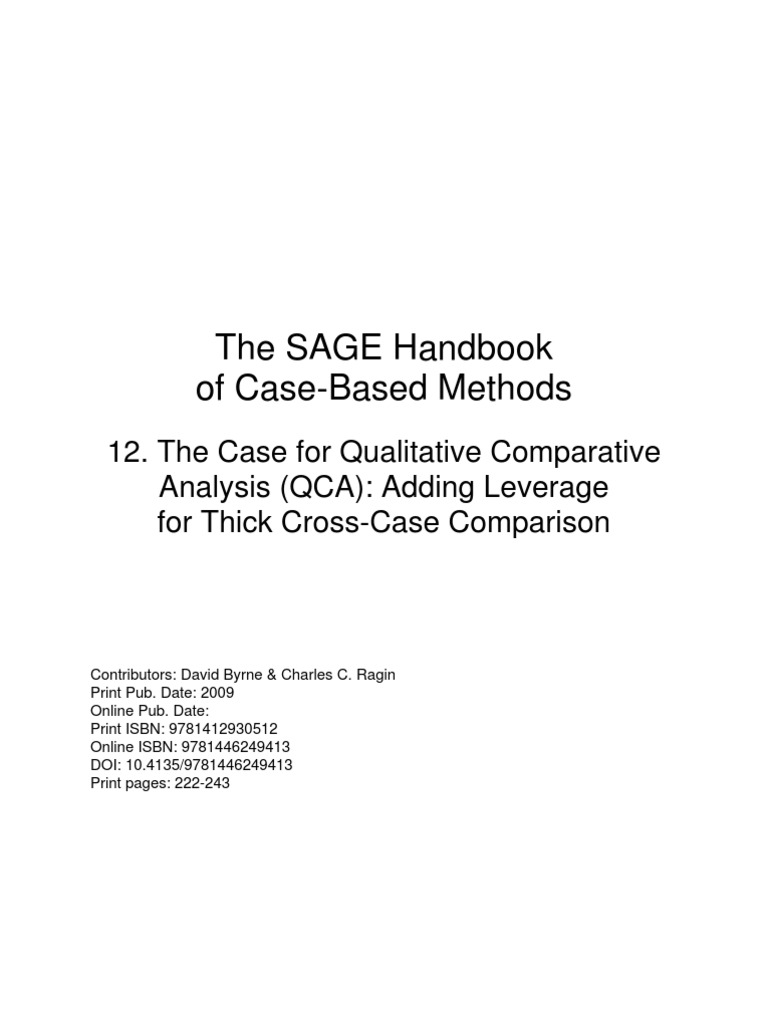 The Case For Qualitative Comparative Analysis Qca Adding Leverage