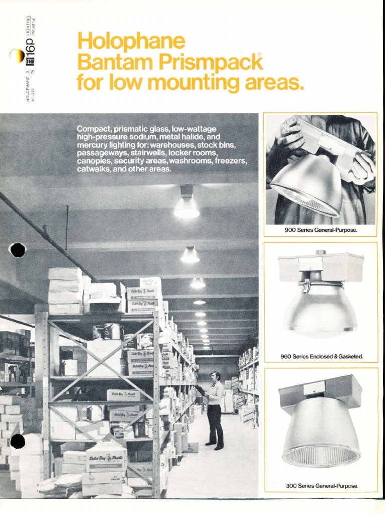 Holophane Bantam Prismpack Series Brochure 3-75 | PDF | Interior Design ...