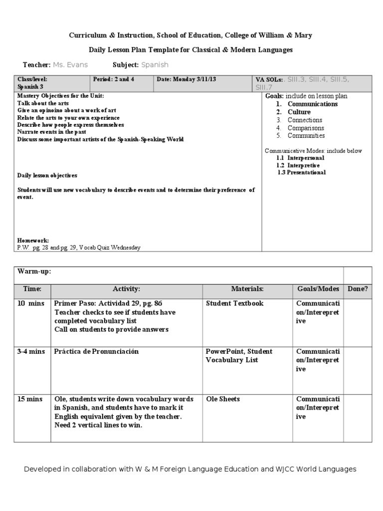 Spanish 3 Lesson Plan on Events in Latin America | Lesson Plan ...