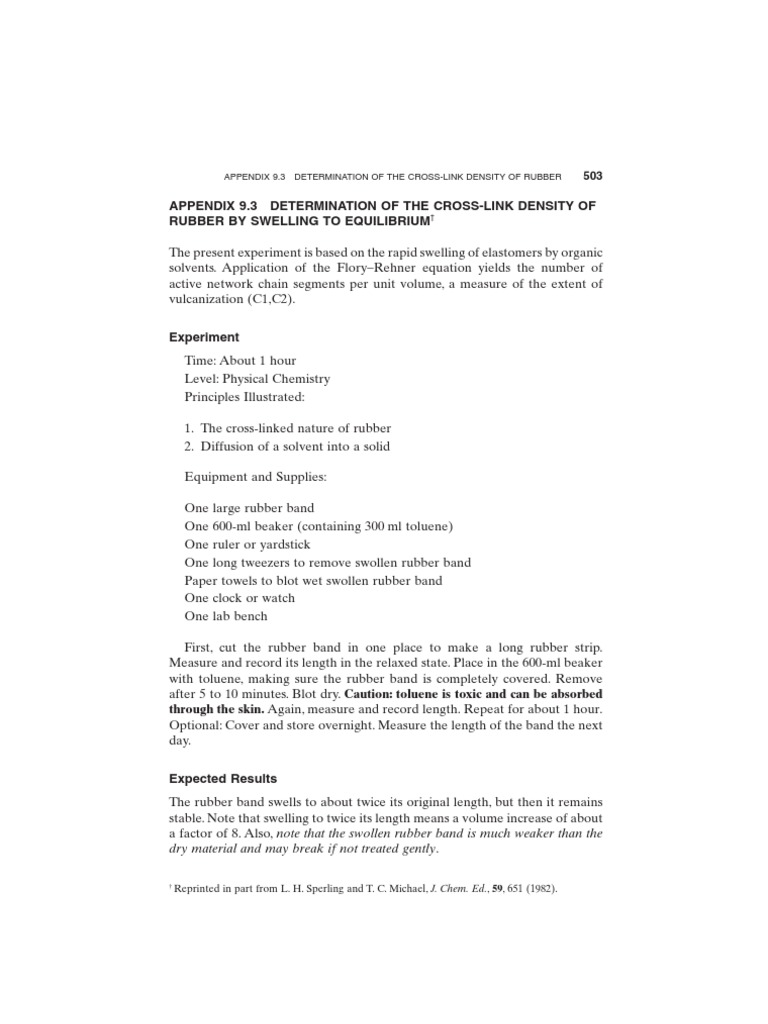 Crosslink Density of Rubber | PDF | Cross Link | Natural Rubber