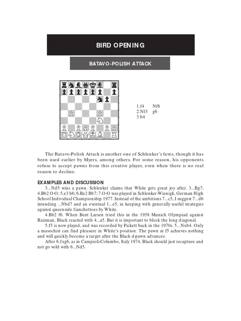 Unorthodox Birds | PDF | Chess Openings | Traditional Board Games