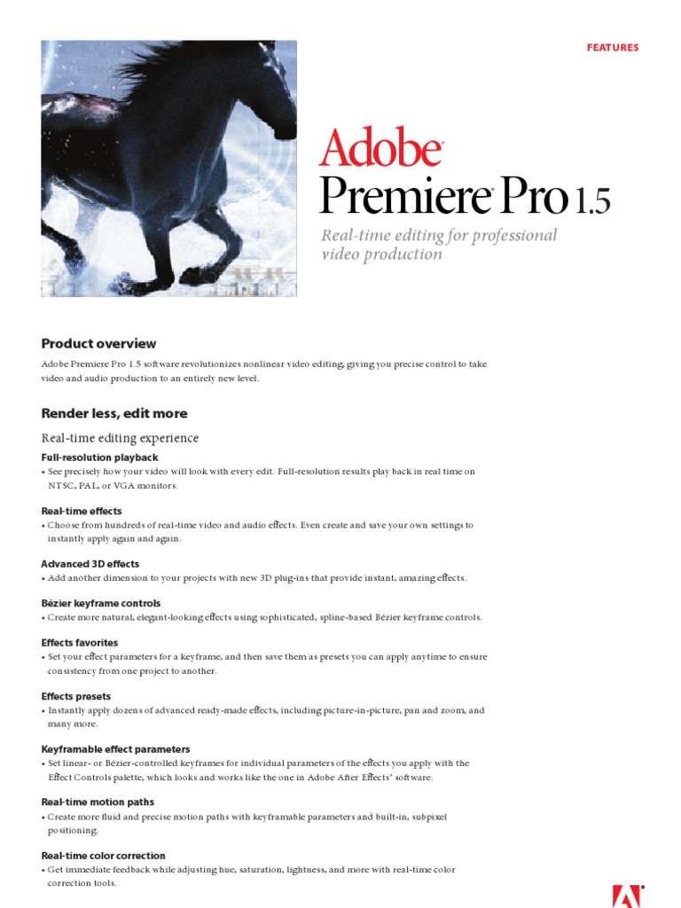Adobe Premiere Pro 1.5 | PDF | Adobe Photoshop | Media Technology