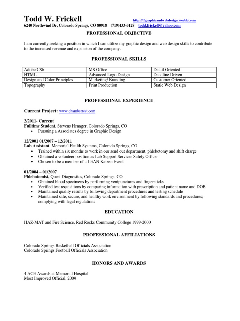 Todd Frickell Resume | PDF | Career & Growth | Art