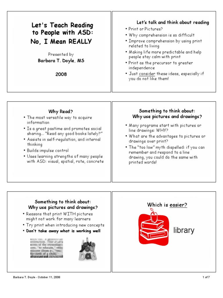 Teaching Reading Strategies for ASD | PDF | Reading (Process) | Vocabulary