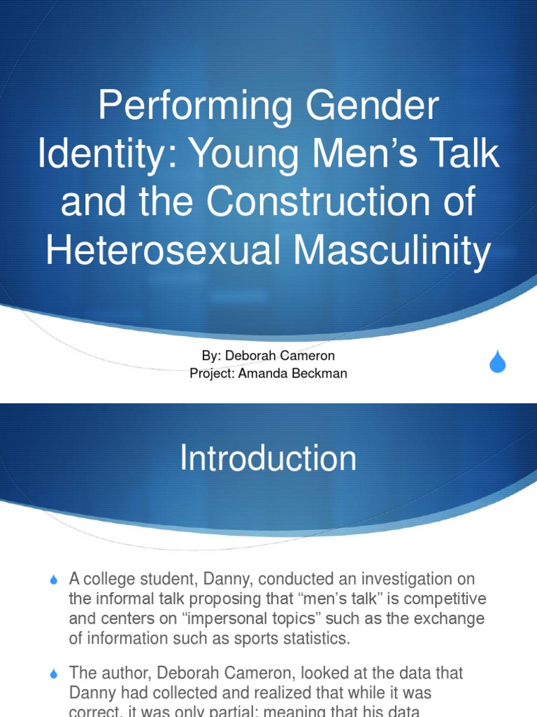 Young Men's Talk and Masculinity | PDF | Masculinity | Homosexuality