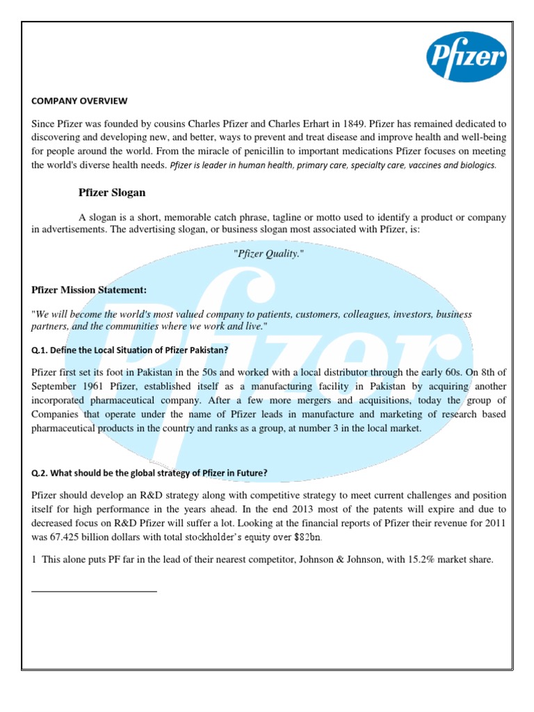 An Overview of Pfizer's Global Operations, Strategy and Solutions to ...