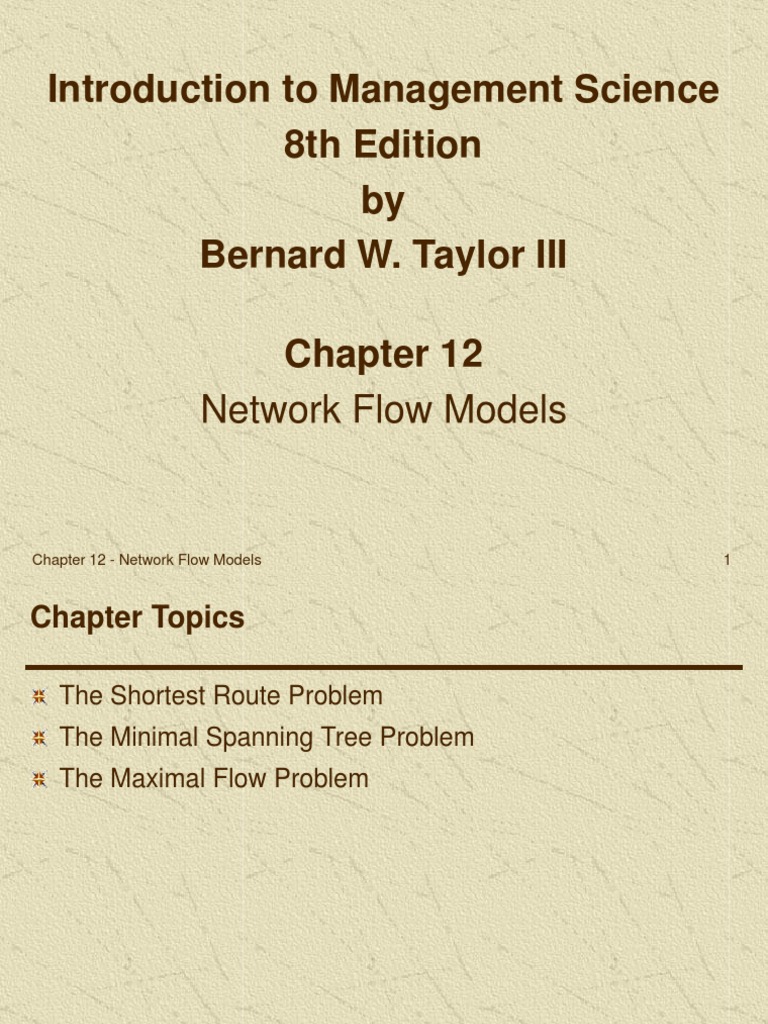 Chapter 12 - Network Flow Models | PDF | Computer Network ...