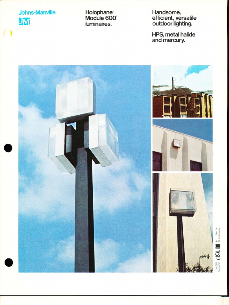Holophane Module 600 Series Brochure 10-78 | PDF | Lighting | Refractory