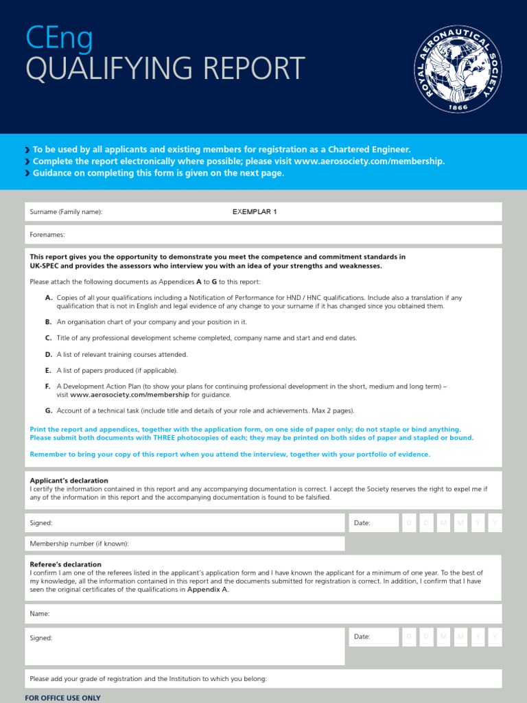 Example of CEng Qualifying Report (Avionics) | Competence (Human ...