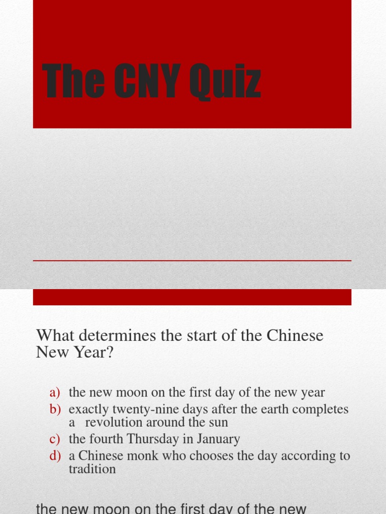 The CNY Quiz | PDF | Religion And Belief